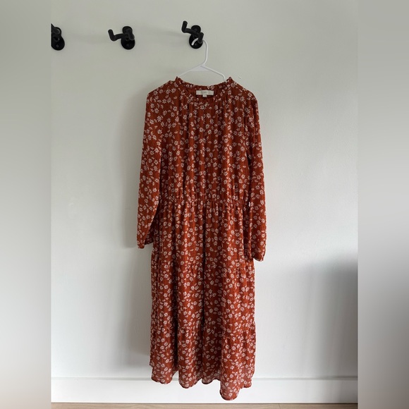 LOFT | Dresses | Loft Floral Long Sleeve Maxi Dress | Poshmark